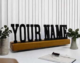 Personalized Desk Name Plate / Wooden Name Sign - Etsy