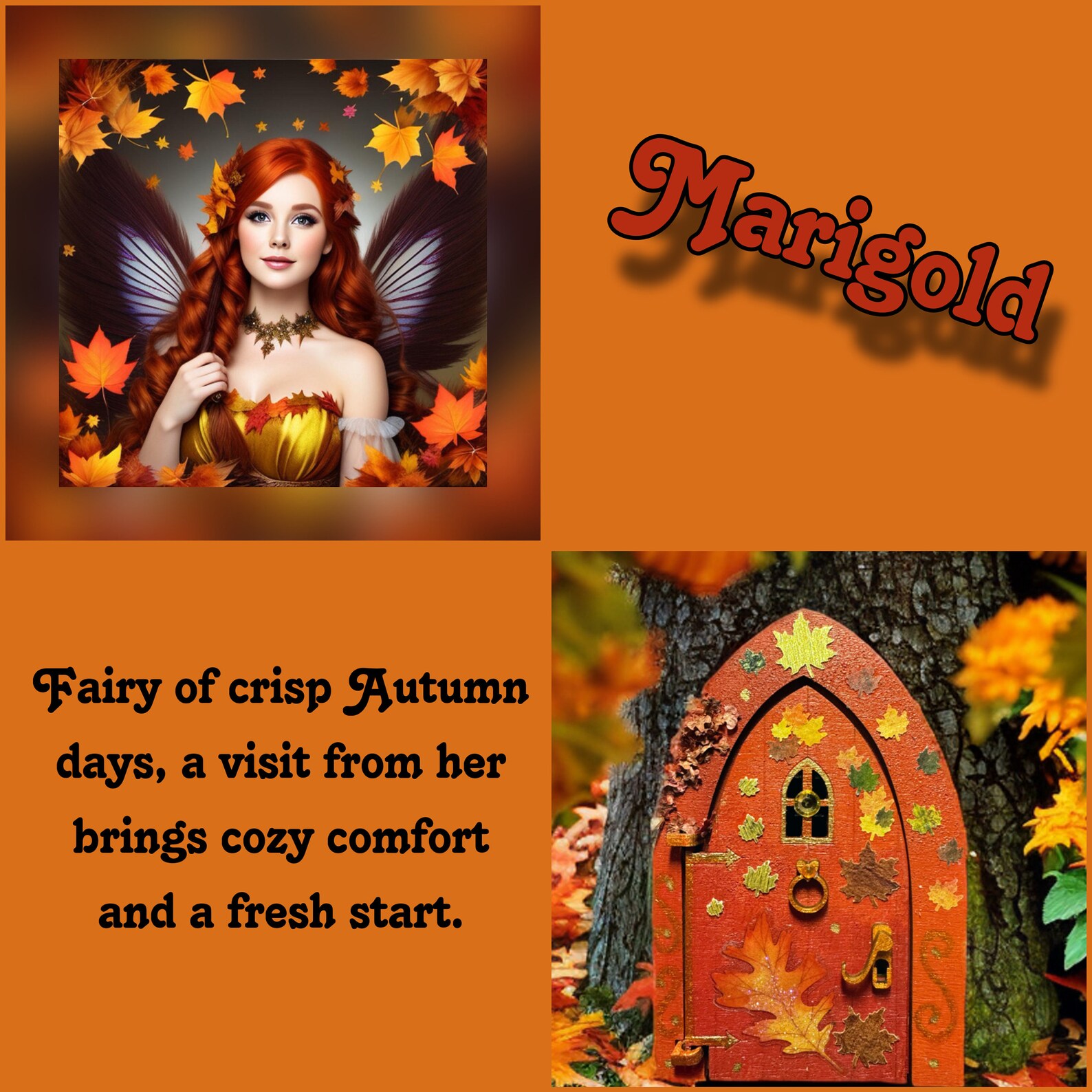 Enchanted Fairy Door: Marigold, Autumn Fae - Magical Indoor Decor - Etsy