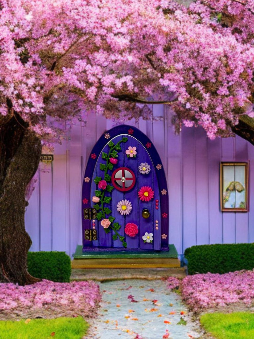 Enchanted Fairy Door, VIOLET; Fairy of Spring, Fae of Flowers; Fairies ...