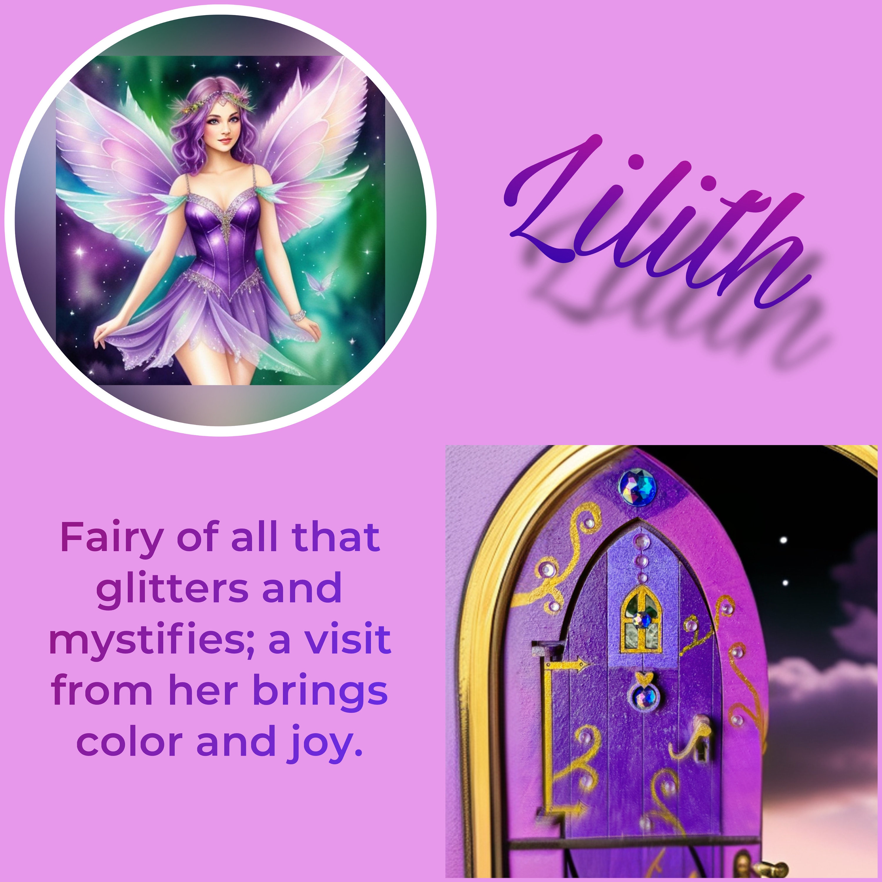 Enchanted Fairy Door, Lilith Fairy of Mystery, Indoor Magical Decor - Etsy