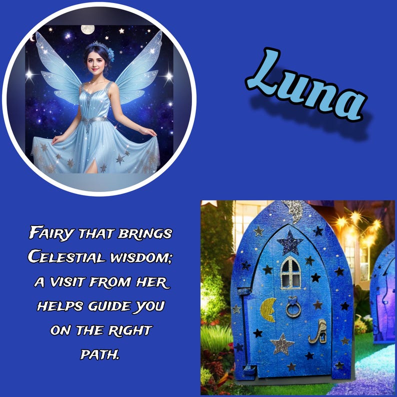 Enchanted Fairy Door, LUNA; Celestial Fae, Fairies Visit, Gift A Fairy ...