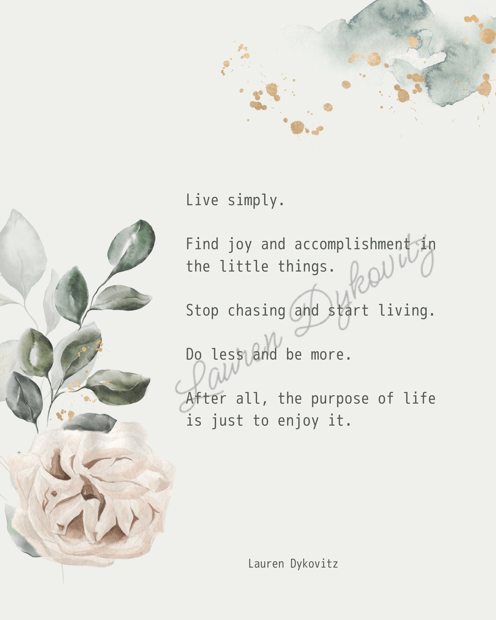 Live Simply Quote, Quote About Life, Life Quote, Life Wall Art, Enjoy ...