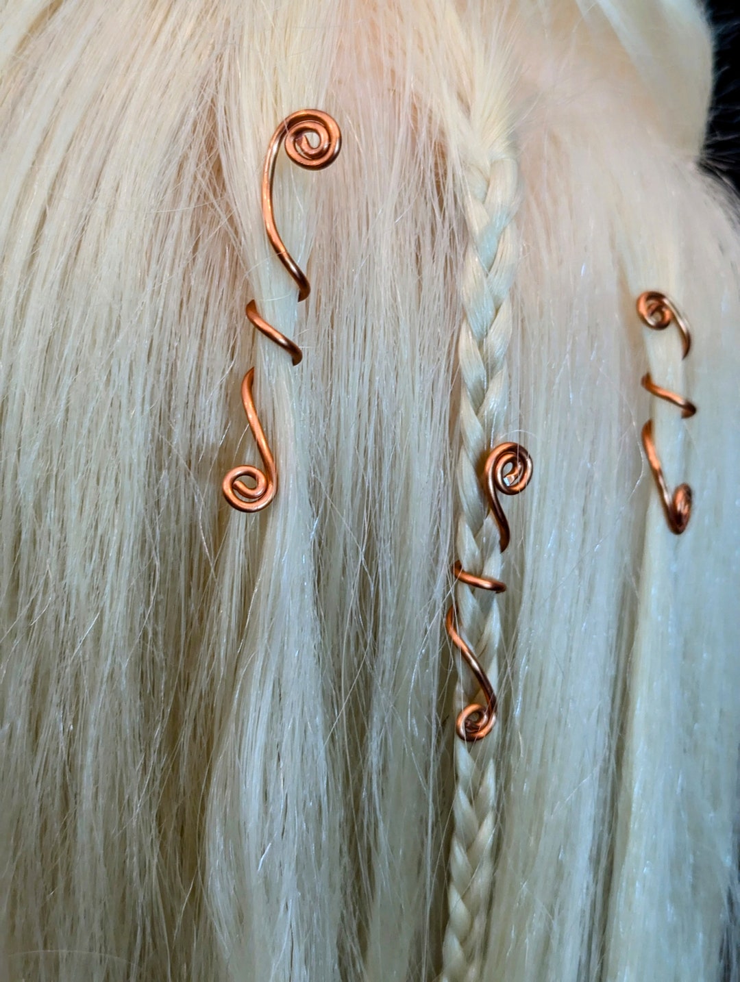 Hammered Wire Hair Spiral: Boho Beaded Hair Twist, Loc Jewelry - Etsy
