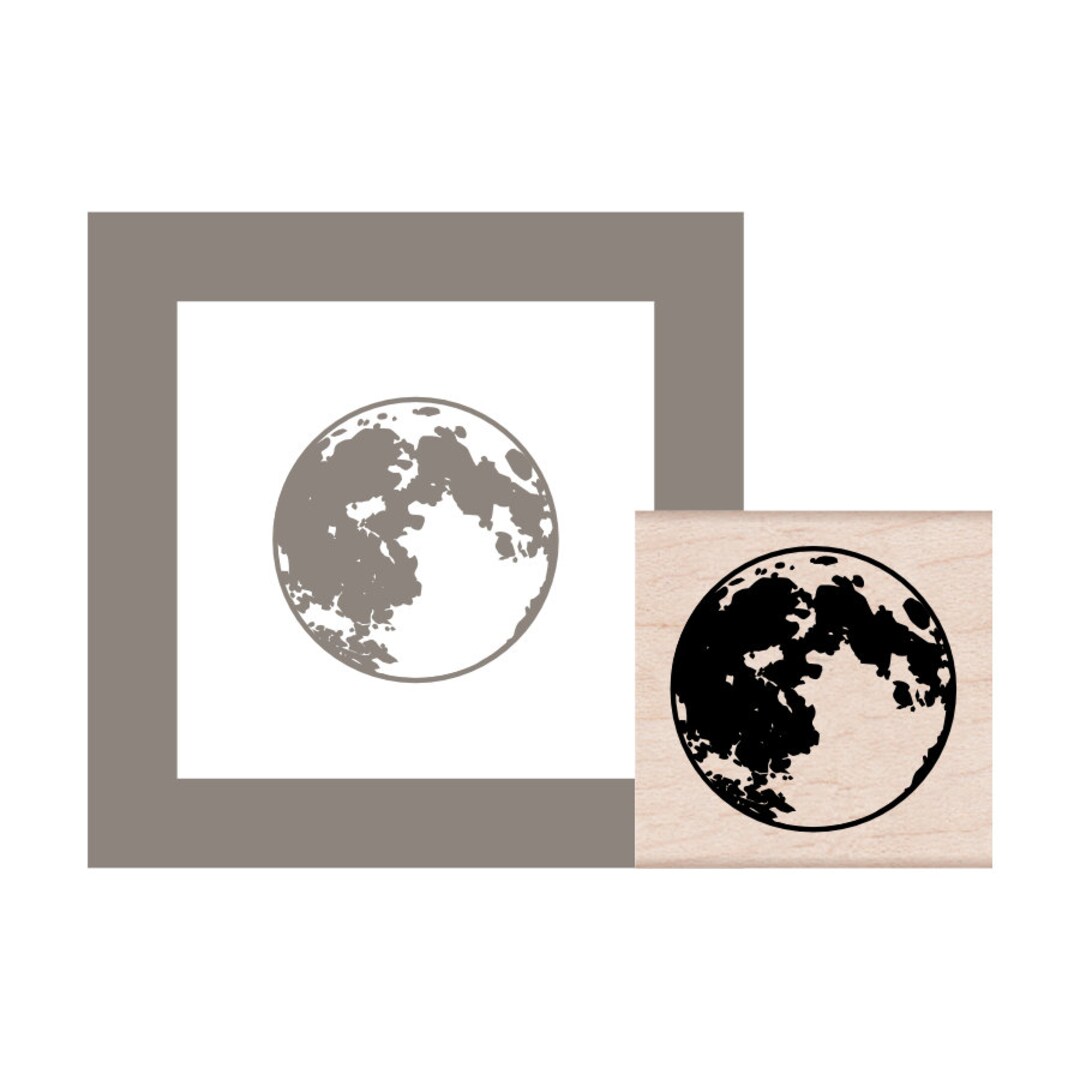 Moon Rubber Stamp - Etsy