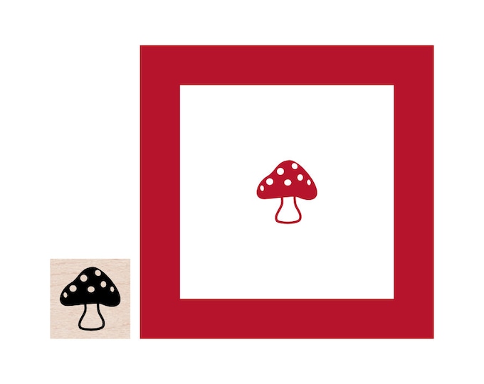 Mini Mushroom Toadstool Rubber Stamp - Etsy