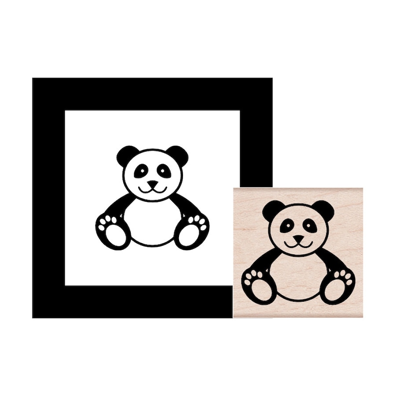 Panda Bear Rubber Stamp - Etsy