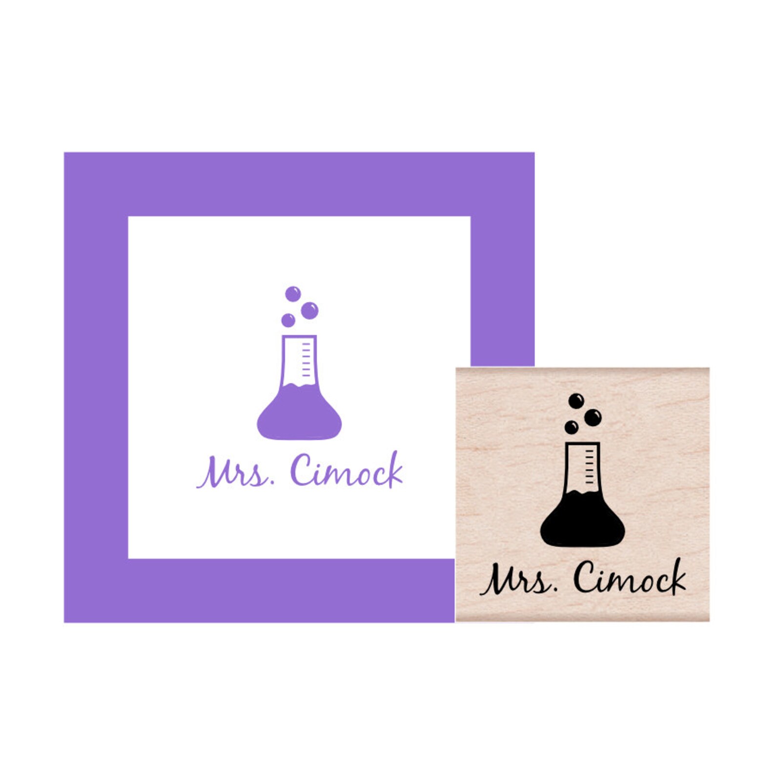 Science Teacher Personalized Rubber Stamp - Etsy