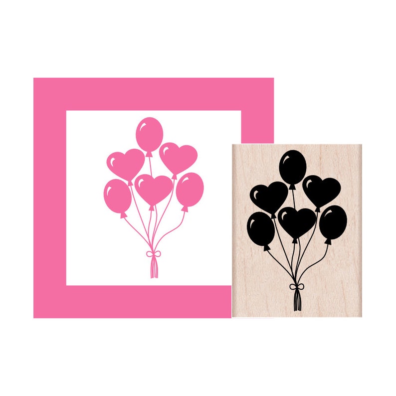 Balloon Bouquet Rubber Stamp - Etsy