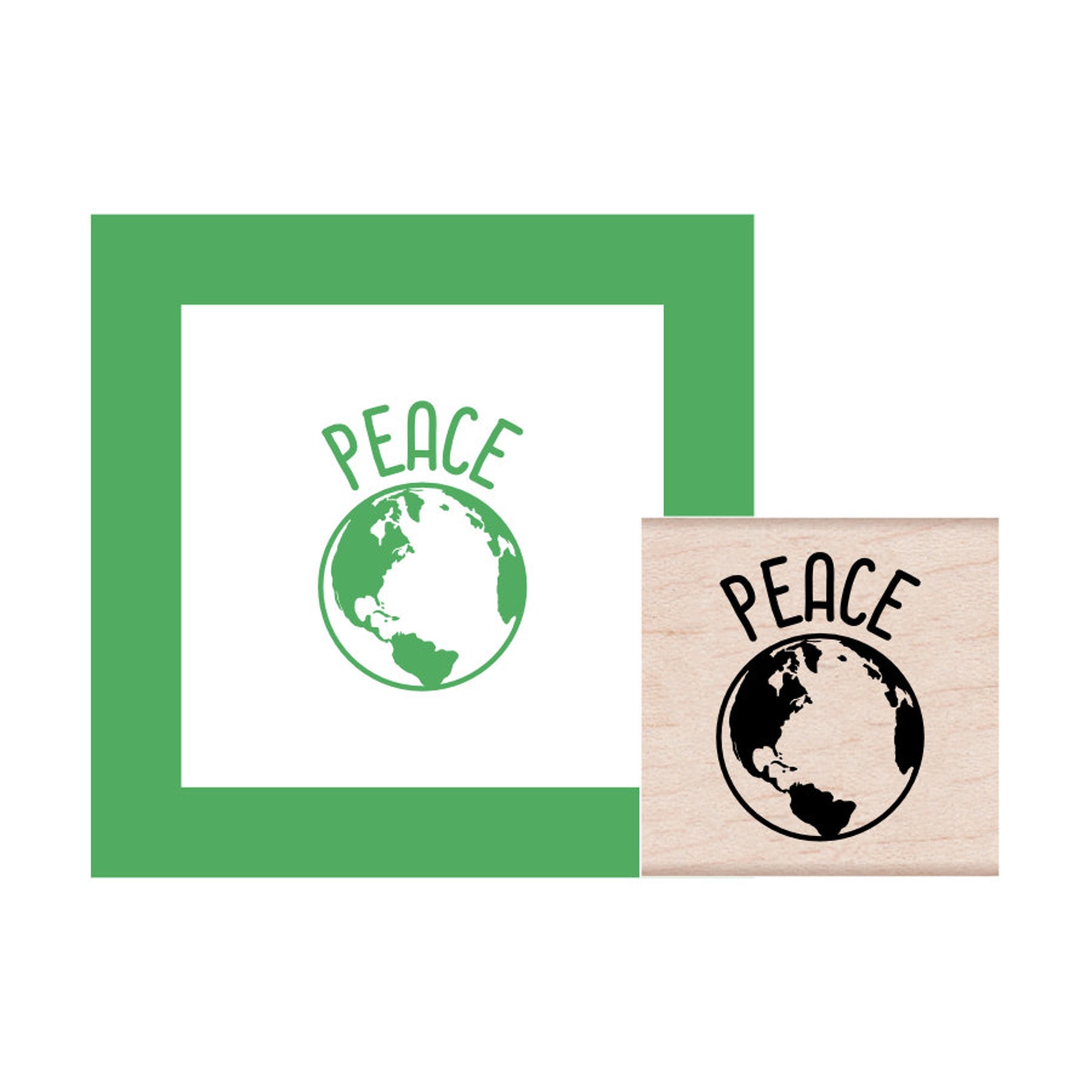 Peace on Earth Rubber Stamp - Etsy