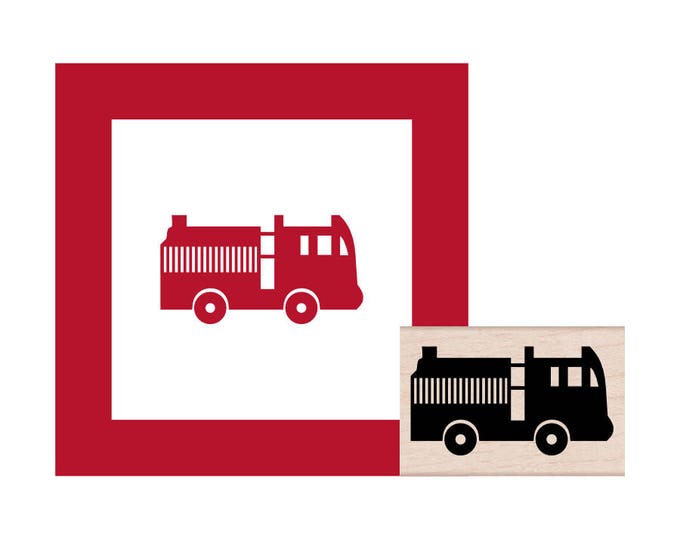 Fire Truck Rubber Stamp - Etsy