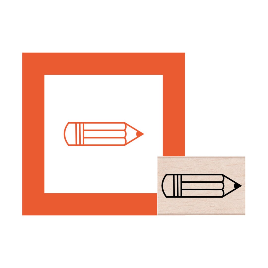 School Pencil Rubber Stamp - Etsy