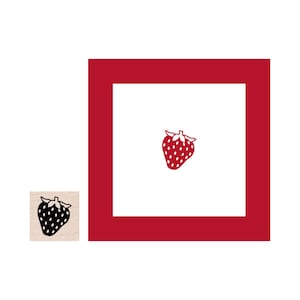 Mini Strawberry Rubber Stamp - Etsy