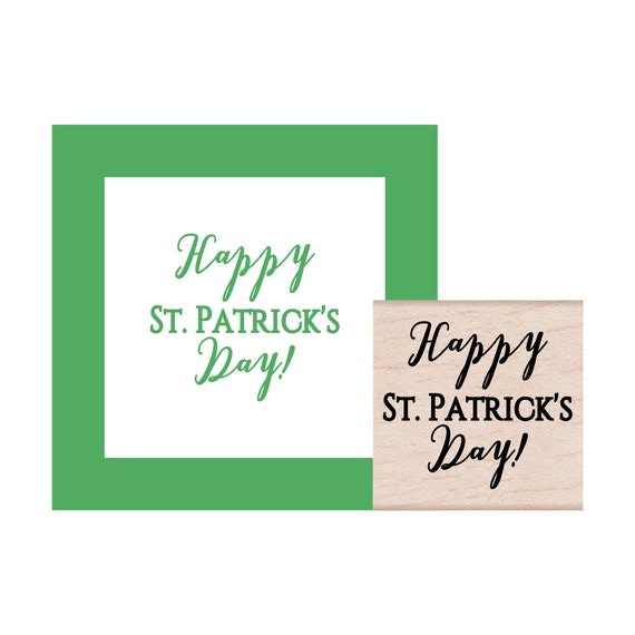 Happy St Patricks Day Rubber Stamp | Etsy