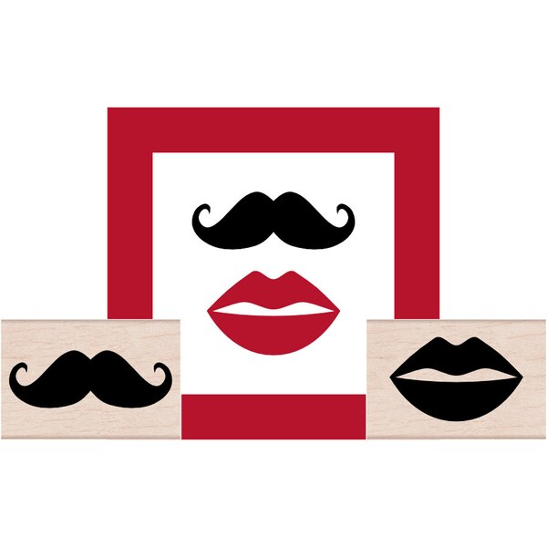 Mustache and Kiss - Etsy