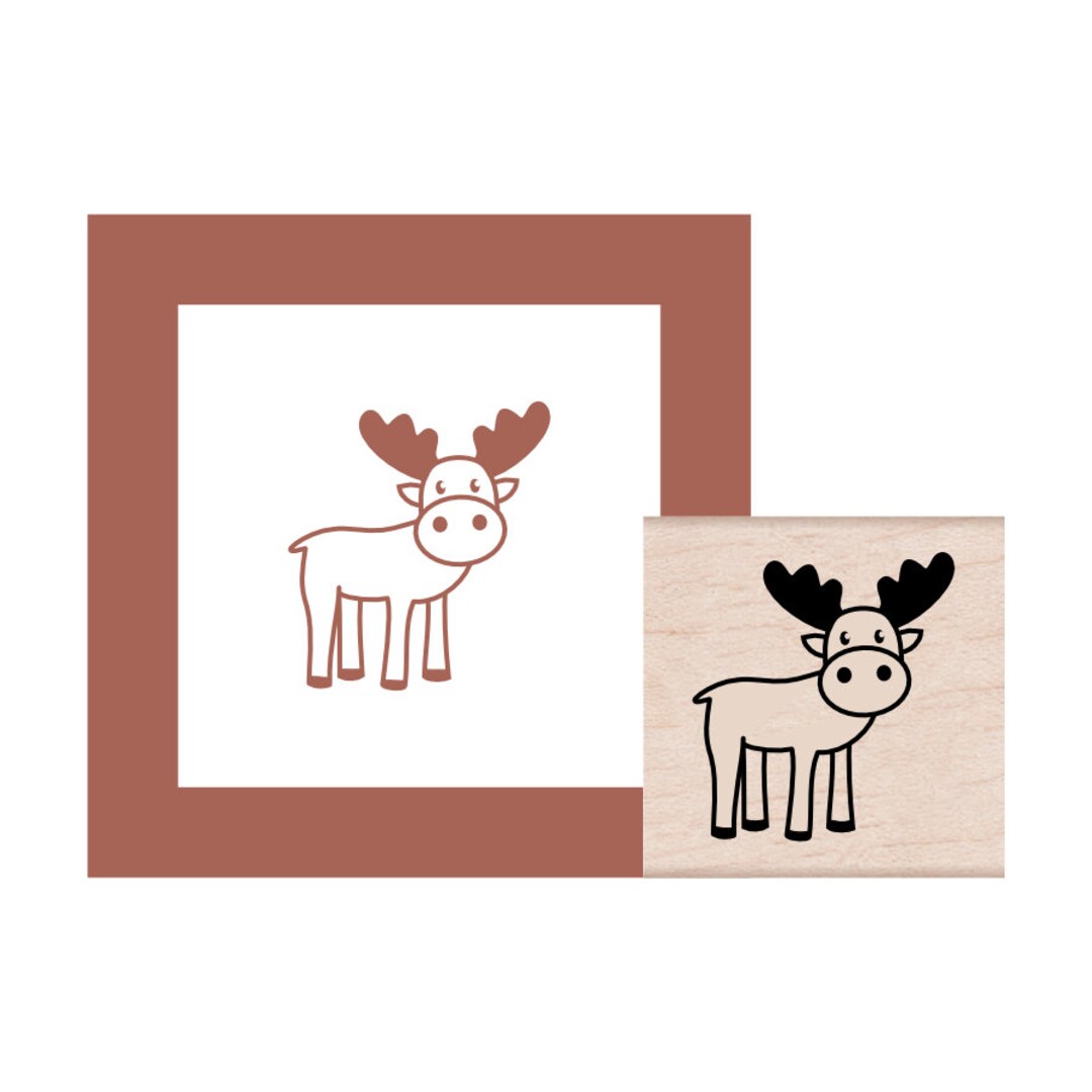 Moose Rubber Stamp - Etsy