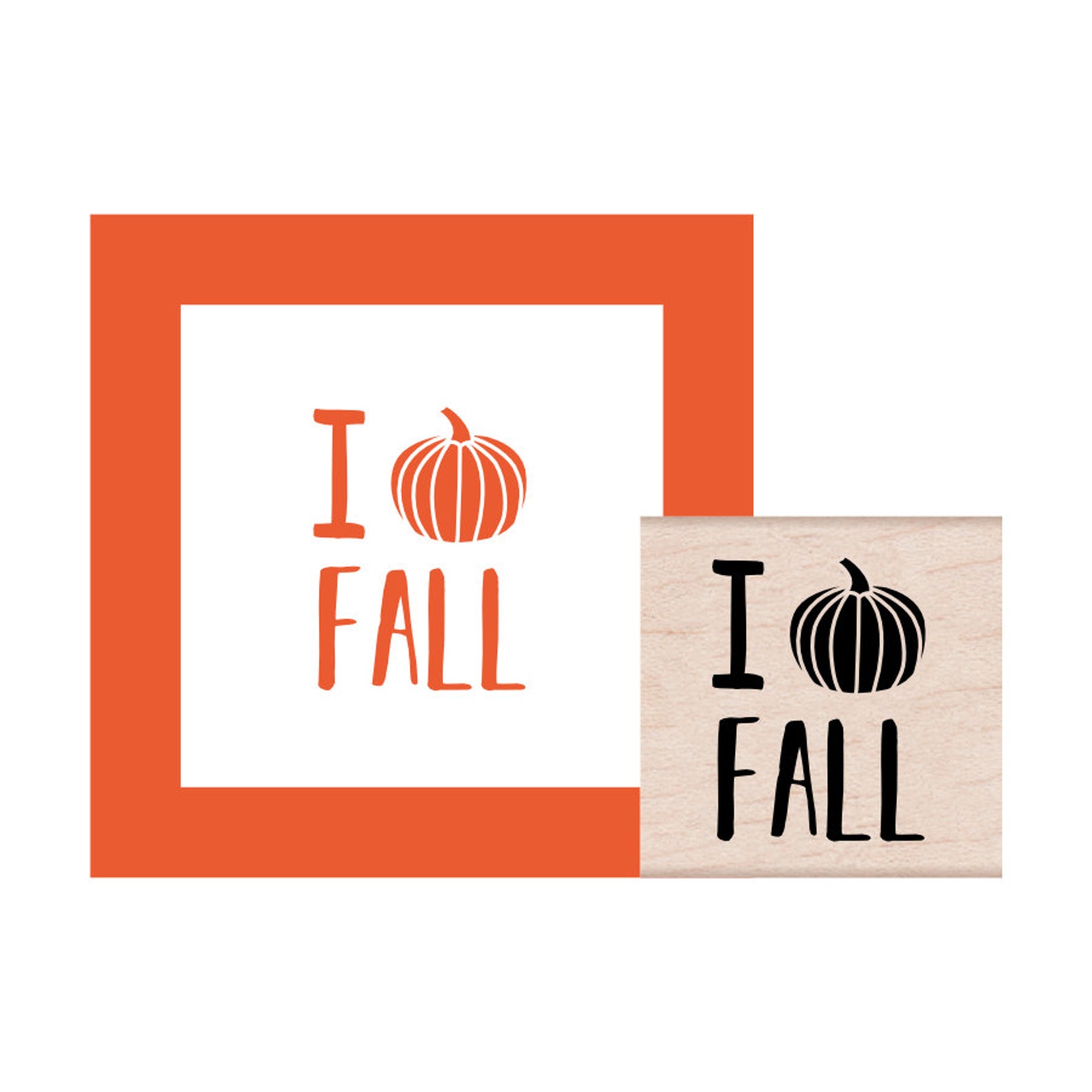 I Love Fall Rubber Stamp | Etsy