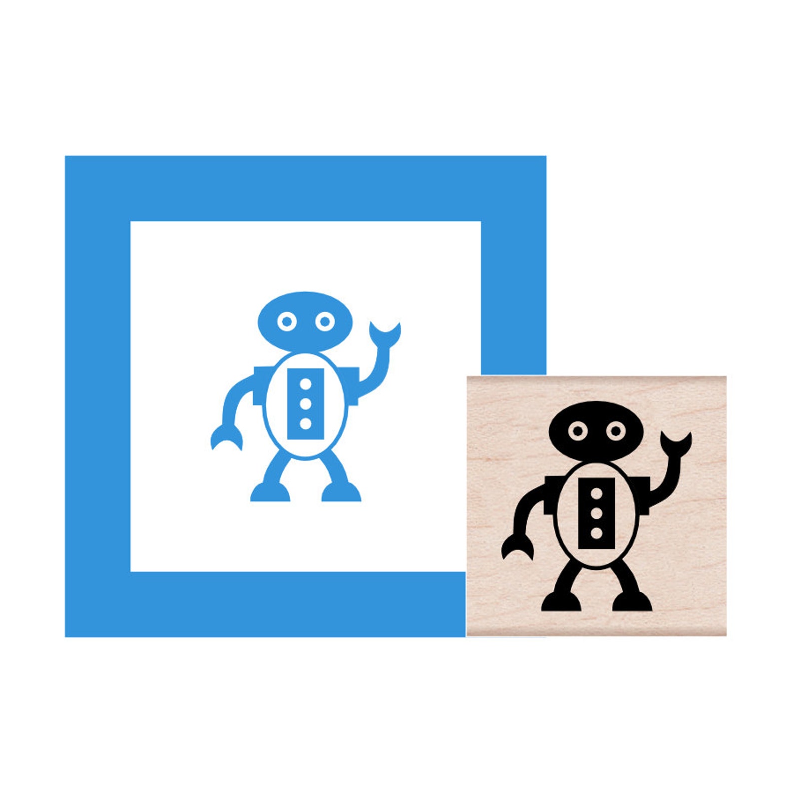 Robot Rubber Stamp - Etsy UK