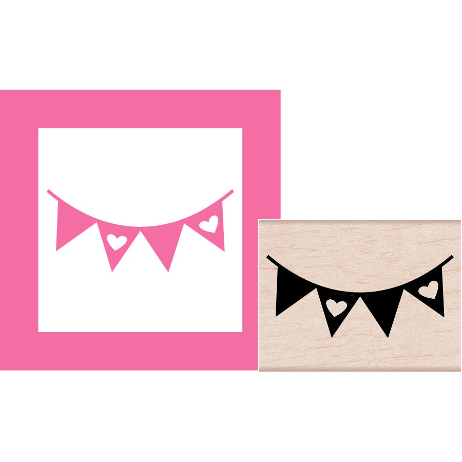 Banner Bunting Rubber Stamp - Etsy