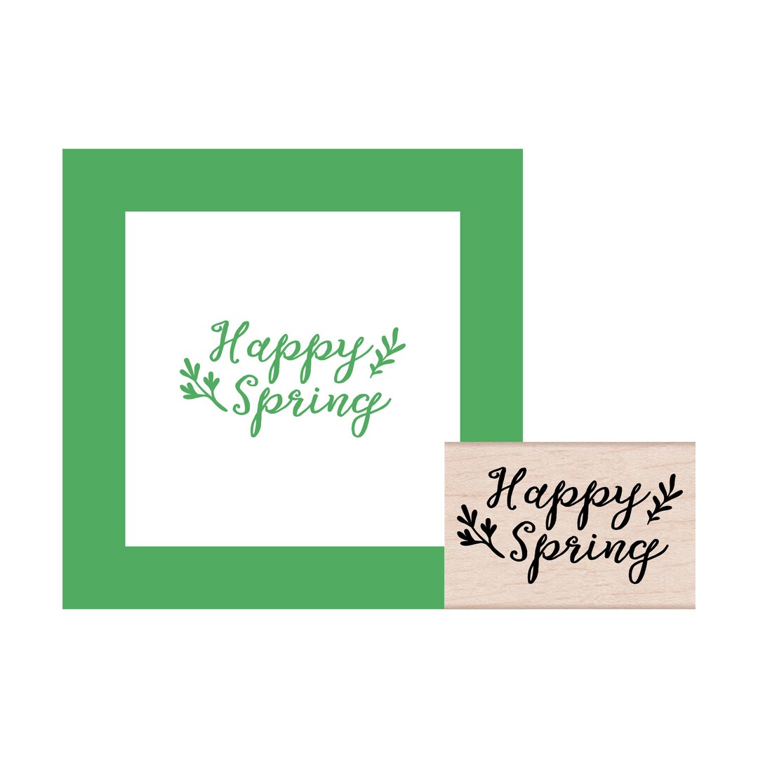Happy Spring Rubber Stamp - Etsy