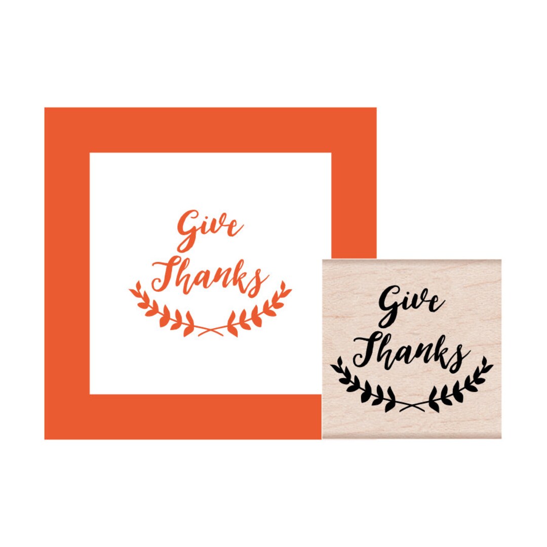Thanksgiving Give Thanks Rubber Stamp - Etsy