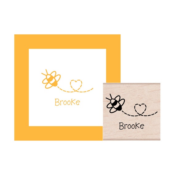 Bee Personalized Rubber Stamp - Etsy