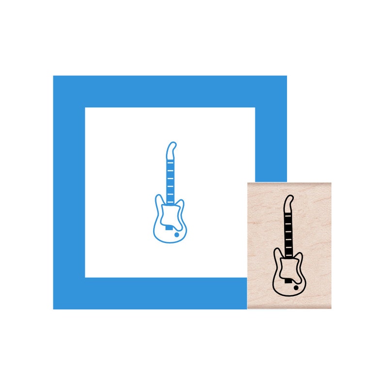 Electric Guitar Rubber Stamp - Etsy