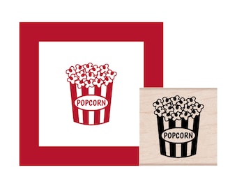 Popcorn Rubber Stamp Movie Stamp Cute Popcorn Stamp Planner - Etsy