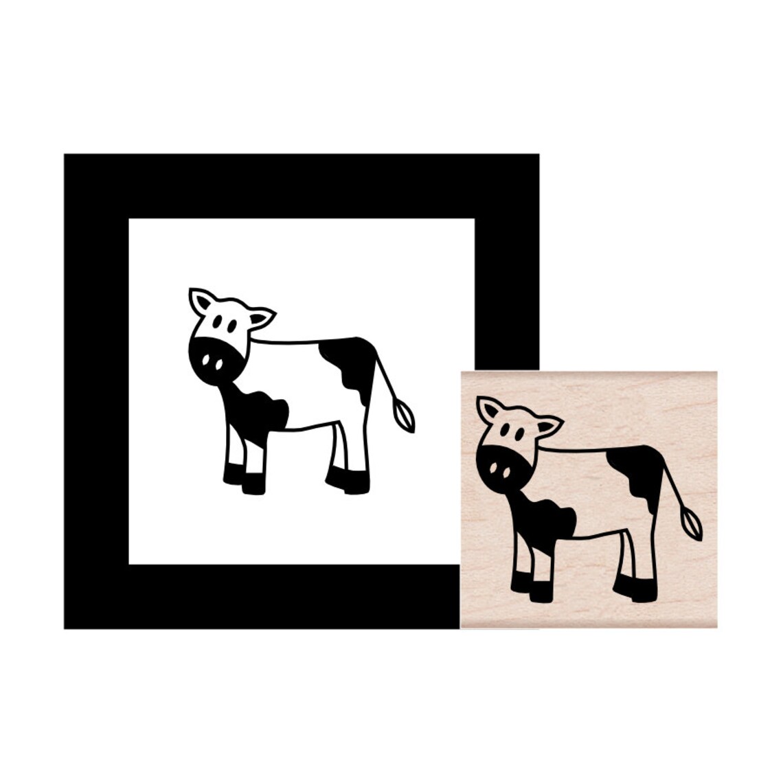 Cow Rubber Stamp - Etsy