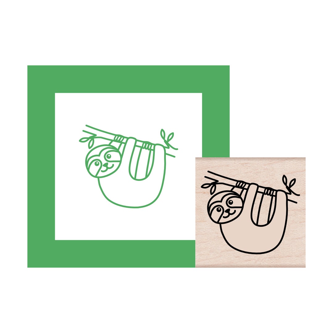 Sloth Rubber Stamp - Etsy