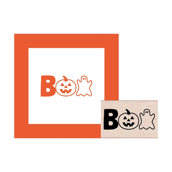 BOO Halloween Rubber Stamp | Etsy