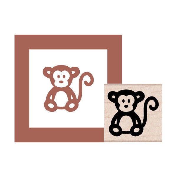 Monkey Rubber Stamp - Etsy