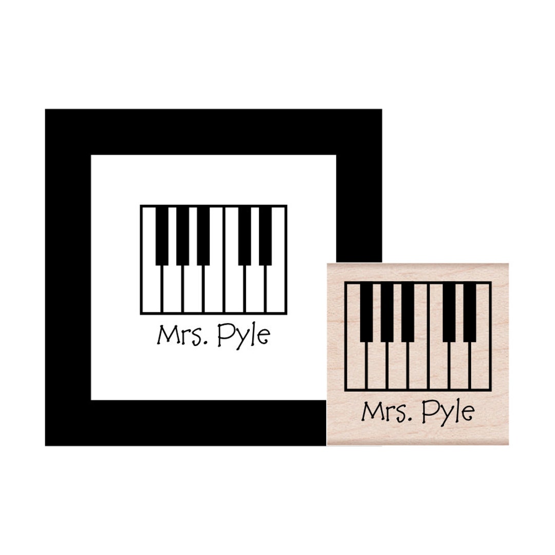 Piano Keyboard Personalized Rubber Stamp - Etsy