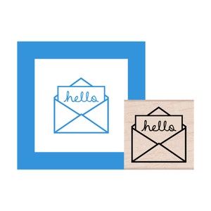 Envelope Hello Rubber Stamp - Etsy