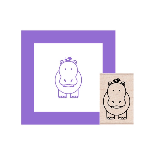 Hippo Stamp - Etsy