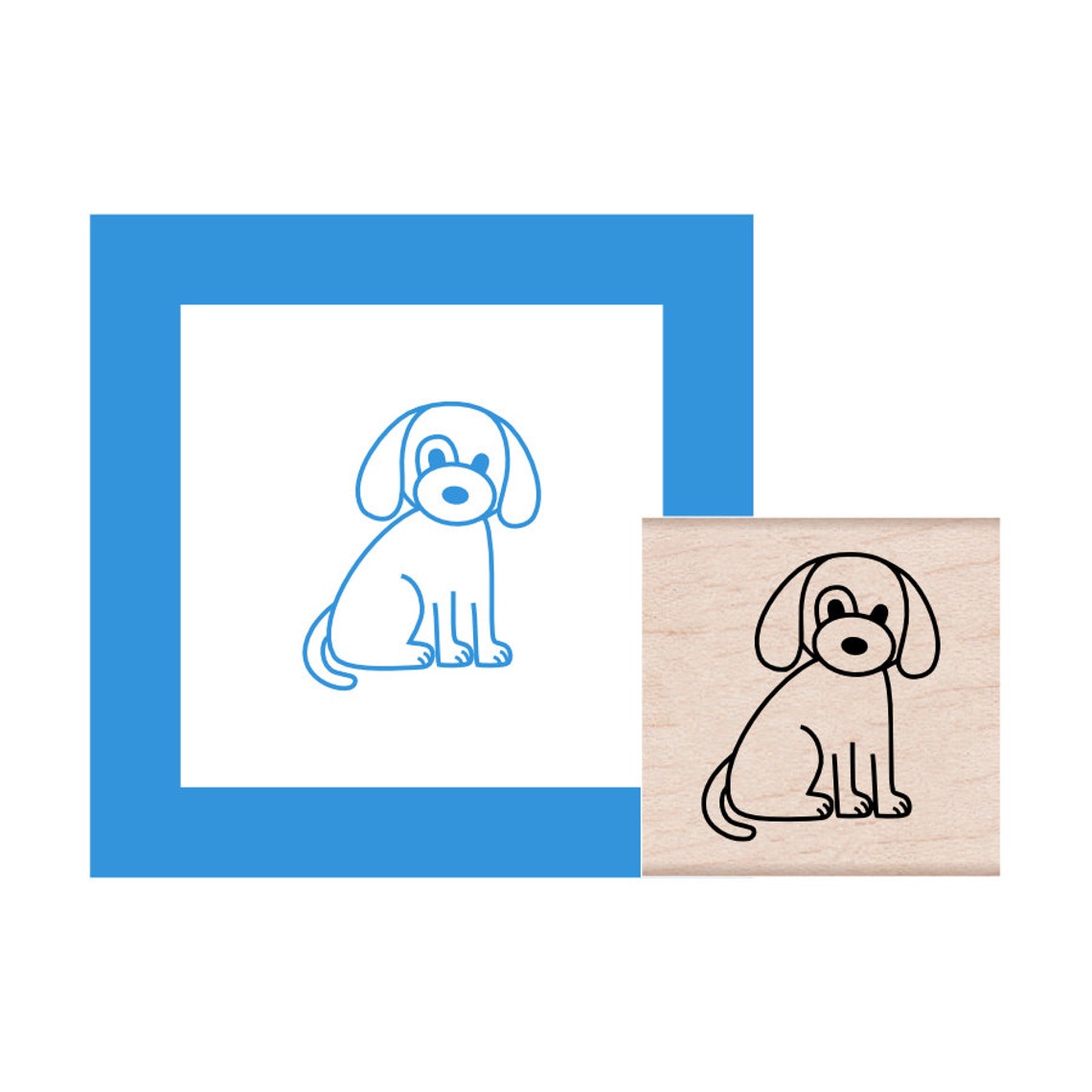 Puppy Dog Rubber Stamp | Etsy