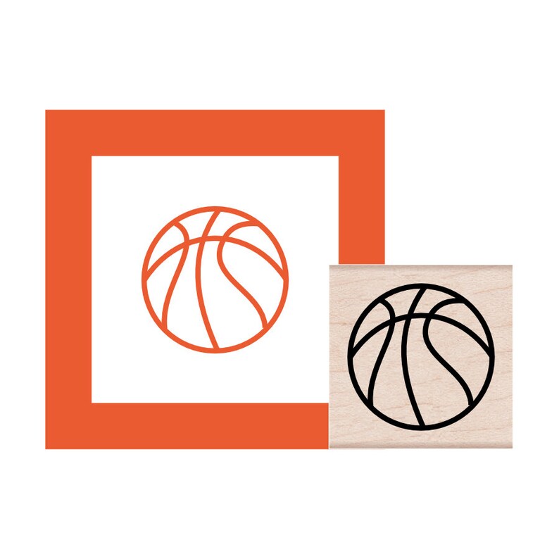 Basketball Rubber Stamp - Etsy