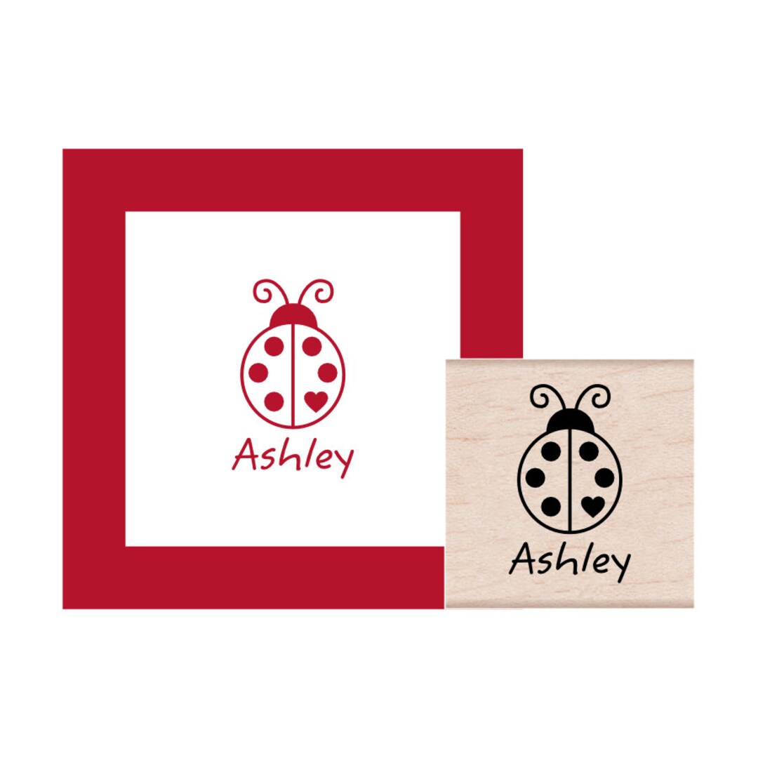 Personalized Ladybug Rubber Stamp - Etsy