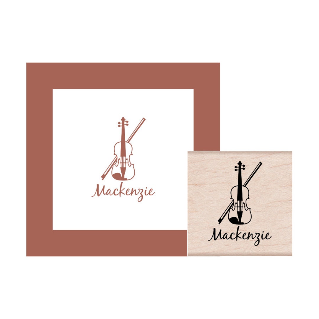 Violin Personalized Rubber Stamp - Etsy