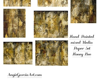 Hand-painted Mixed Media Digital Paper #6 - Etsy