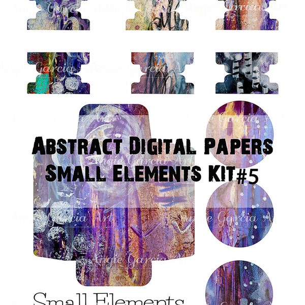 Hand-painted Mixed Media Digital Paper 8 - Etsy