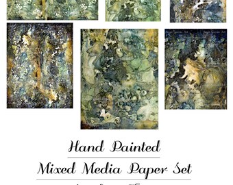 Hand-painted Mixed Media Digital Paper 6 - Etsy