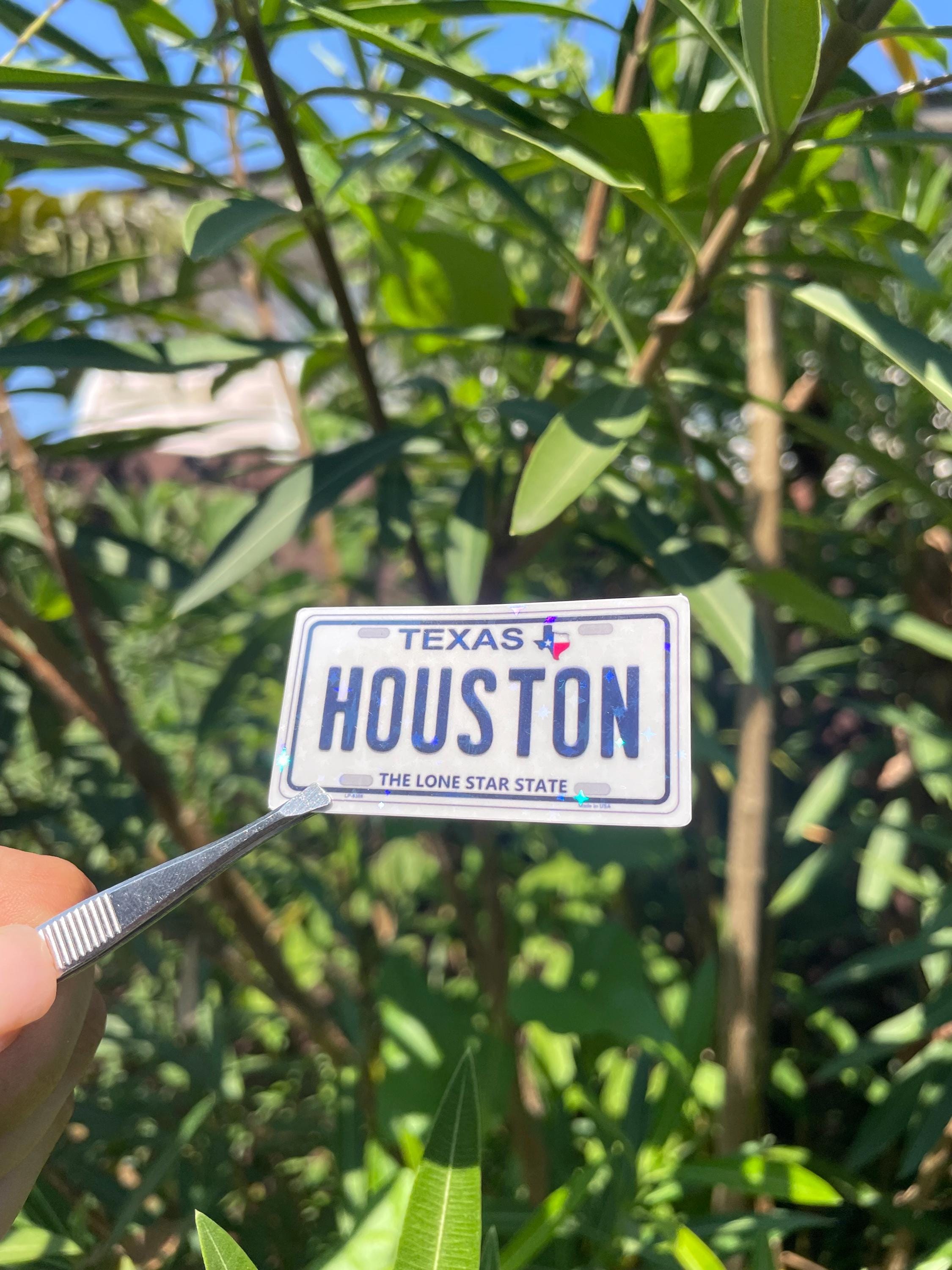 Holographic Houston License Plate Sticker - Etsy