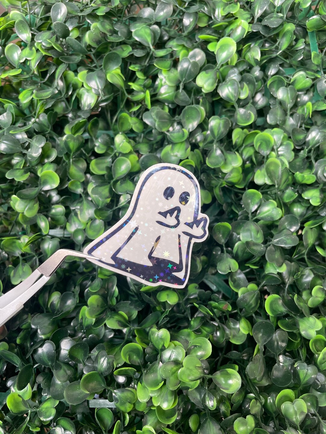 Holographic Middle Finger Ghost Sticker – Funky & Fun Design - Etsy