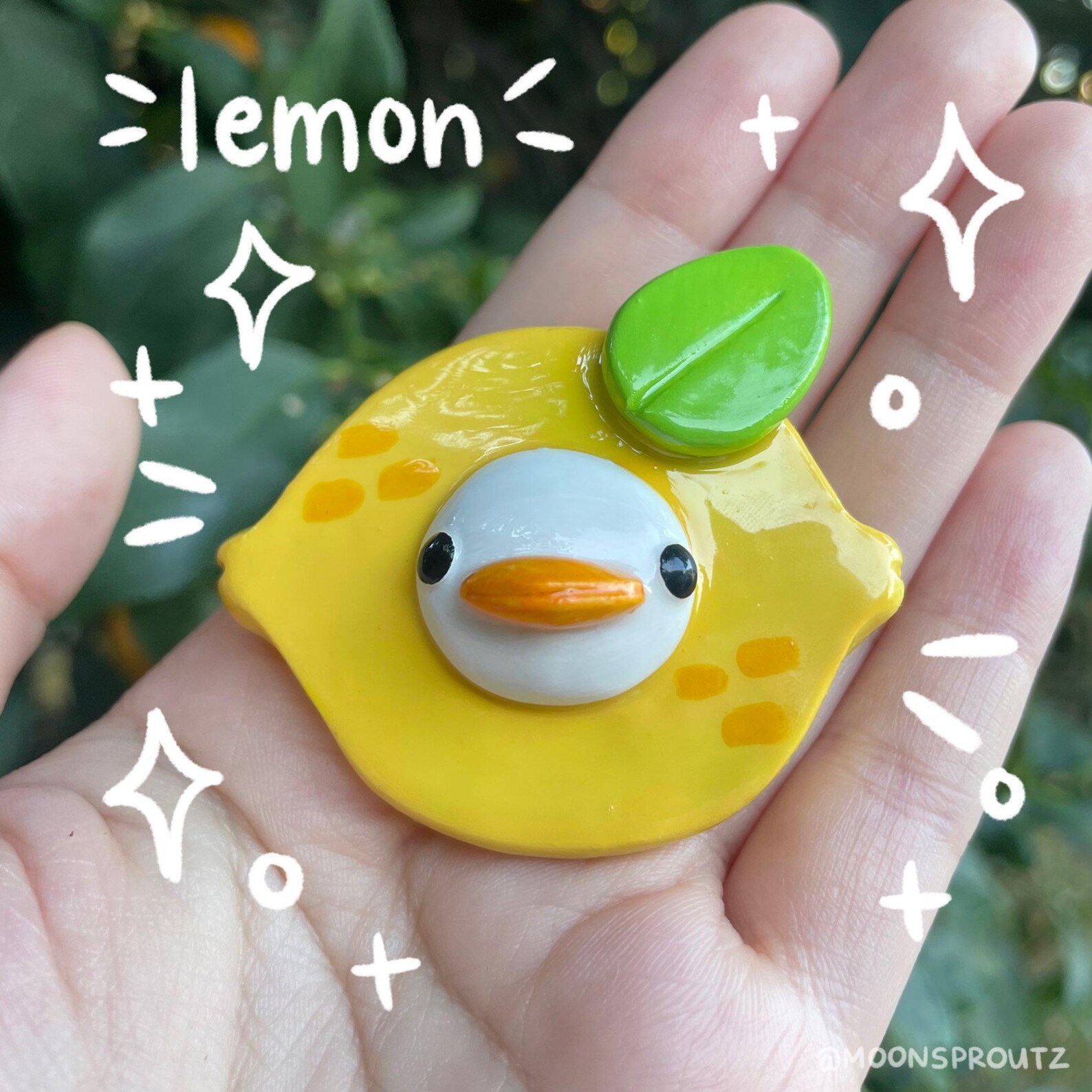 Lemon Duck Fridge Magnet Silly Goose Polymer Clay Charm Cute Handmade ...