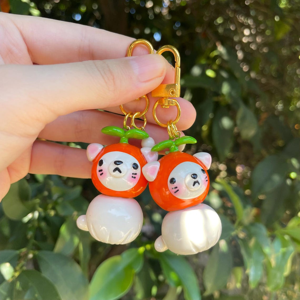 Cute Cat Keychain Polymer Clay Charm Handmade Accessory Kawaii ...