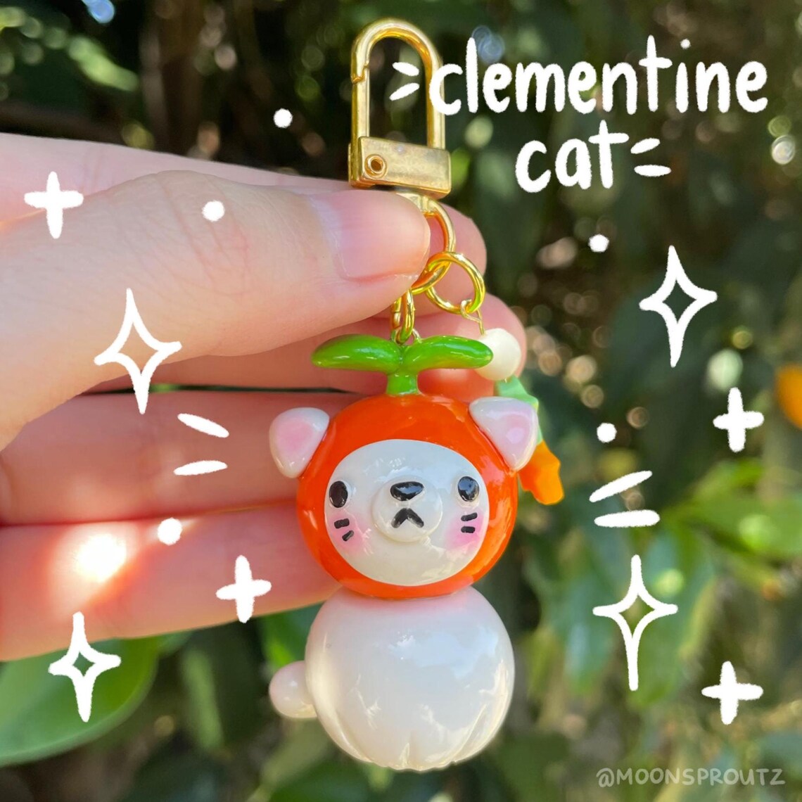 Cute Cat Keychain Polymer Clay Charm Handmade Accessory Kawaii ...