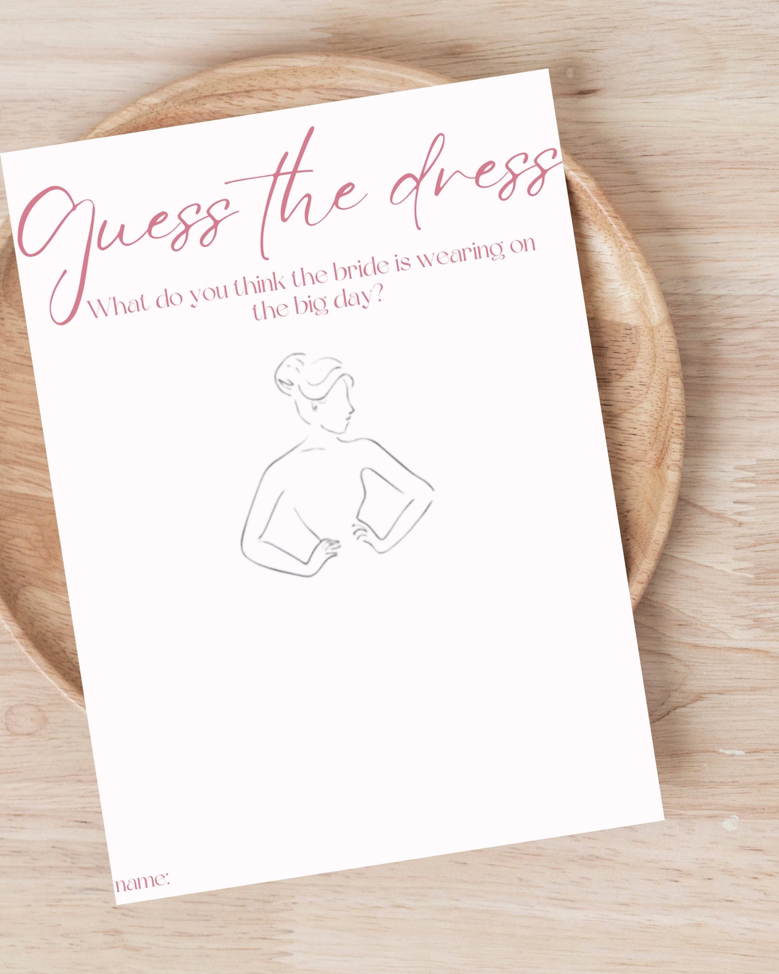 Guess the Dress Bridal Shower Game - Etsy