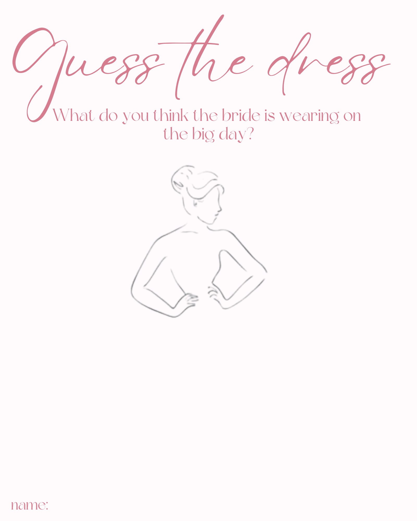 Guess the Dress Bridal Shower Game - Etsy