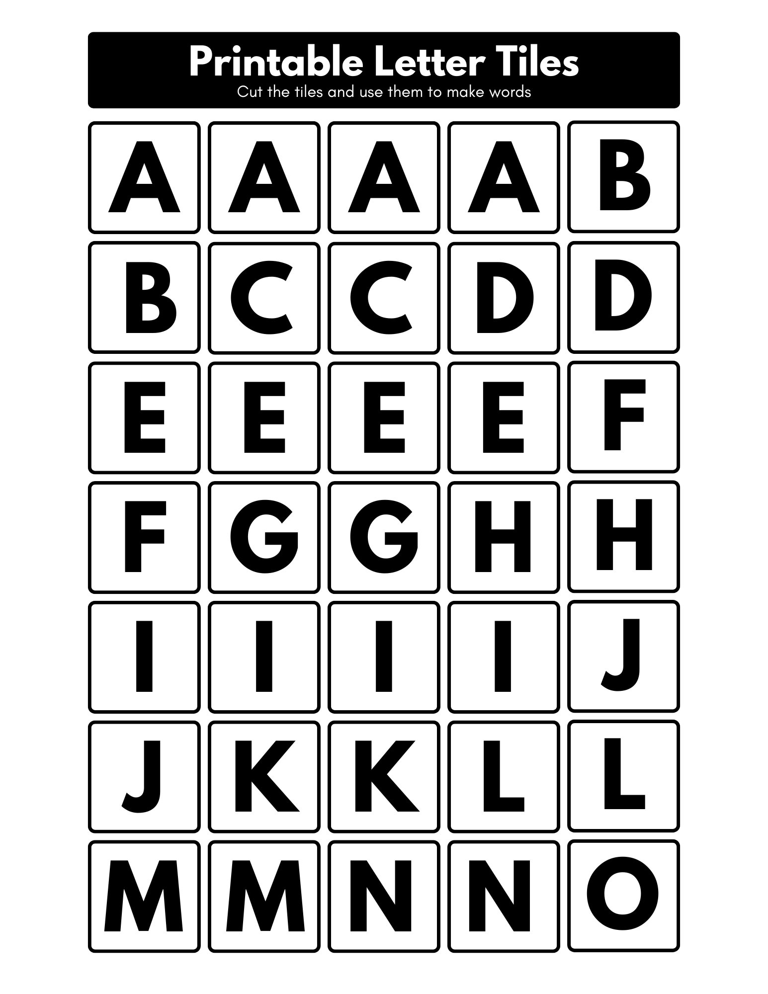 Printable Letter Tiles - Etsy