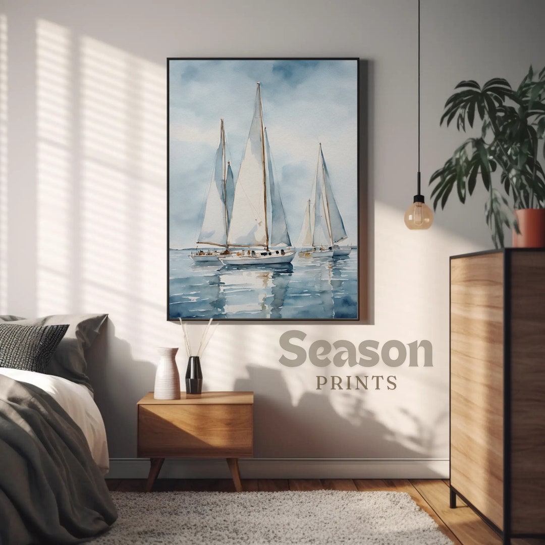 Sailboat Wall Art, Sailboat Art Print, Sailboat Wall Decor, Sailboat ...